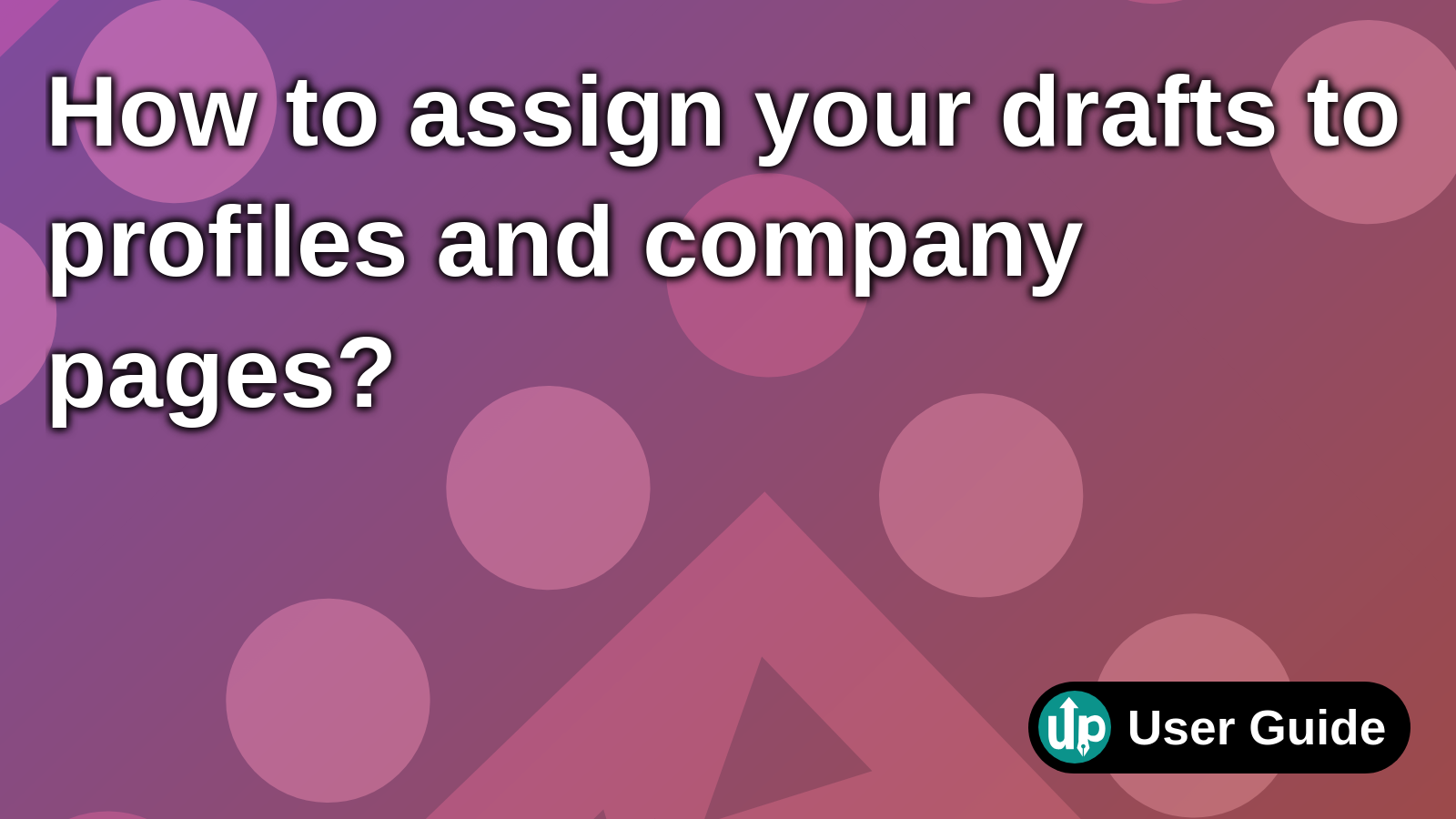 How to assign your drafts to profiles and company pages? | User guide | AuthoredUp