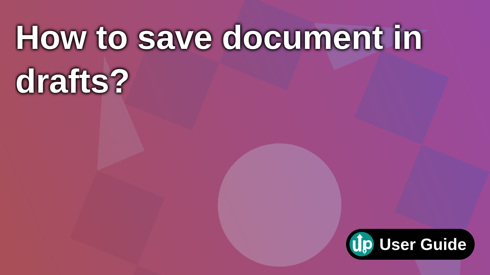 How to save document in drafts? | User guide | AuthoredUp