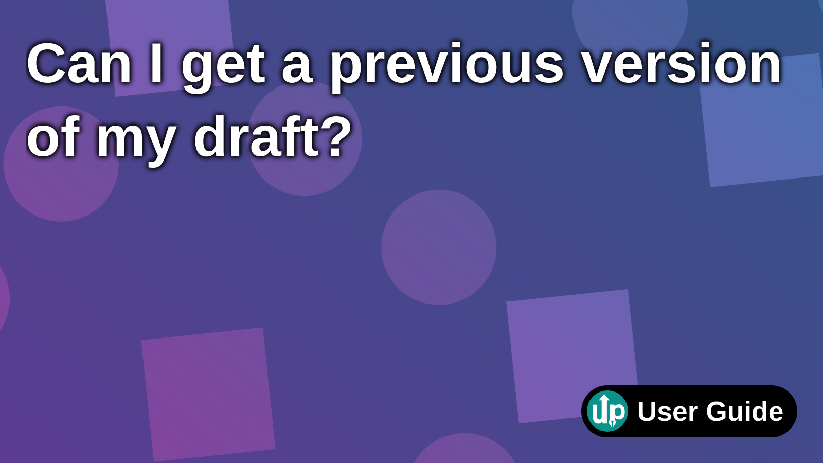Can I get a previous version of my draft? | User guide | AuthoredUp